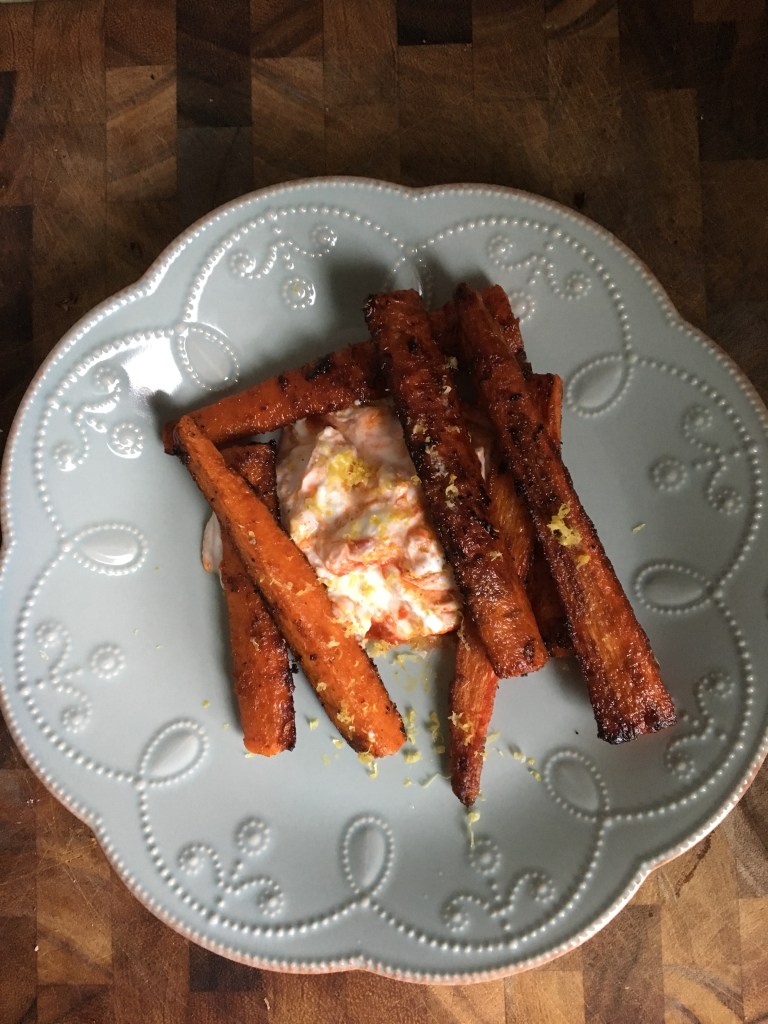 Spice-Crusted Carrots with Harissa Yogurt | The Fresh Princess